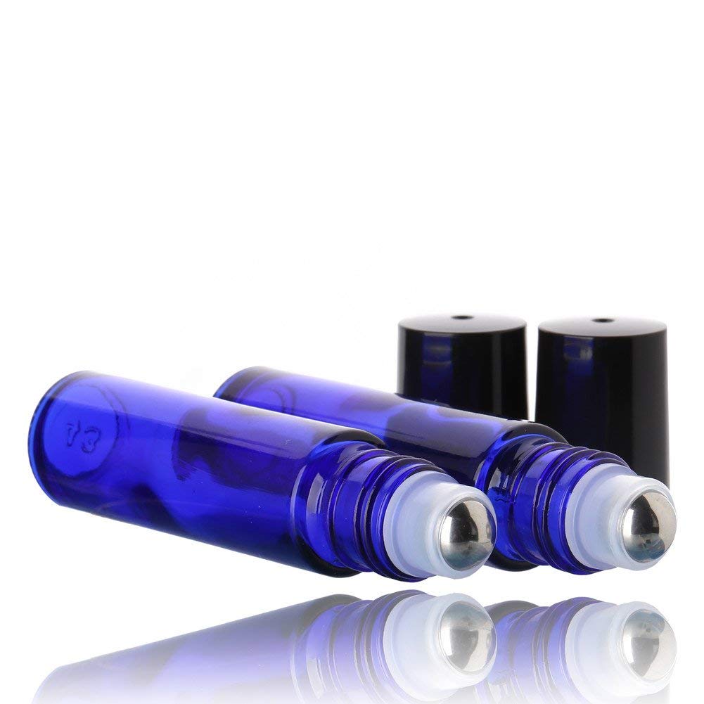 Mini Refillable Blue Glass Roll-On Bottles – Ambrosial - Fragrances of ...